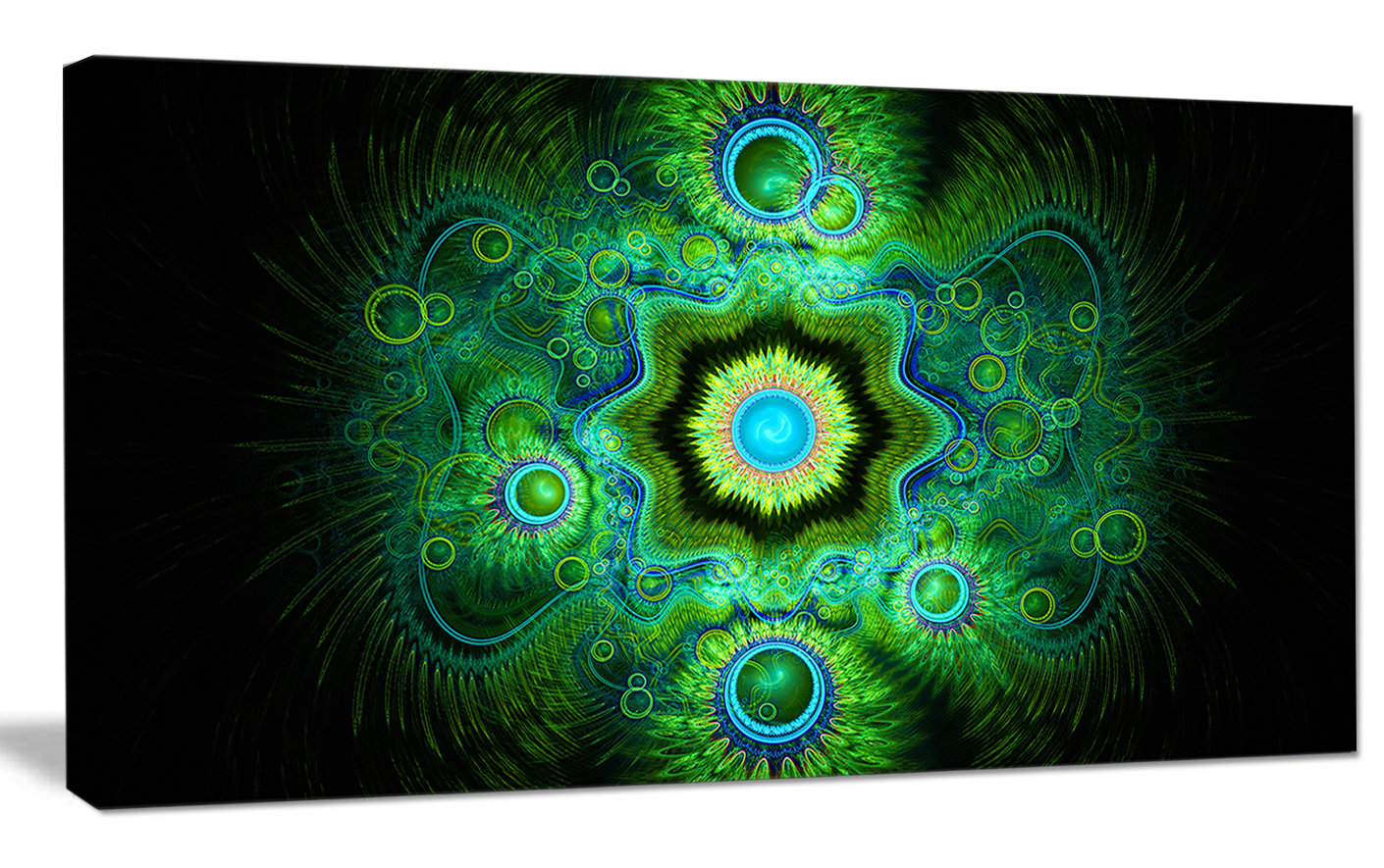 Design Art 'Cabalistic Bright Green Texture' Graphic Art on Wrapped ...