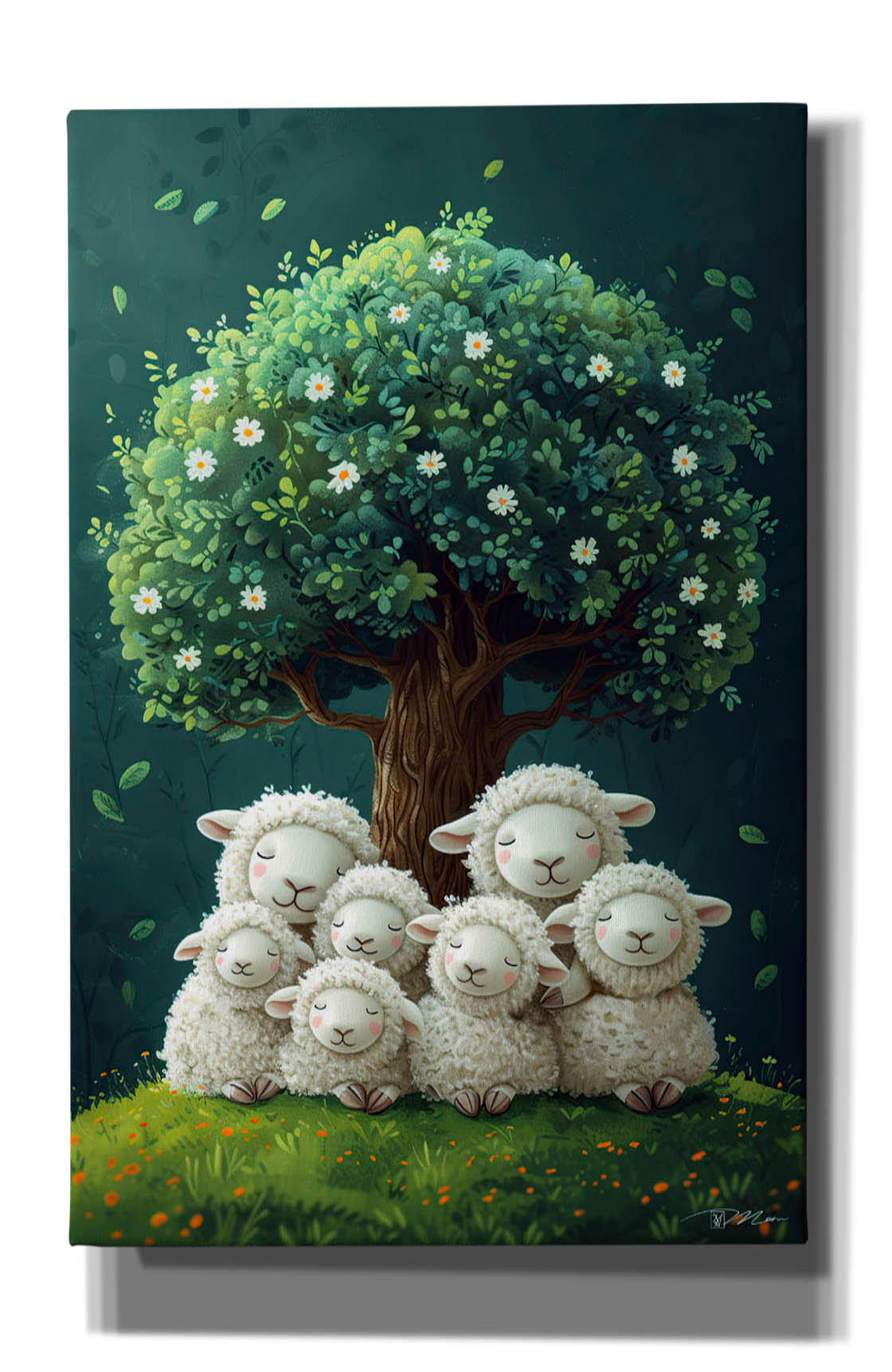 August Grove® Epic Graffiti 'Seven White Sheep' by Momart Canvas Wall ...
