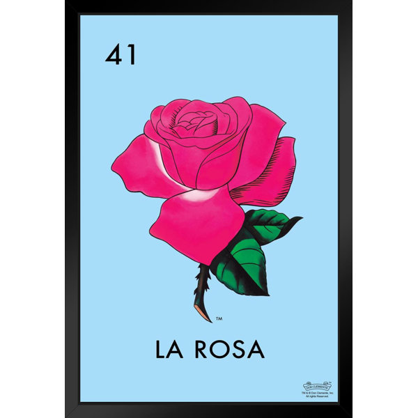 Trinx 41 La Rosa Rose Loteria Card Mexican Bingo Lottery Black Wood ...