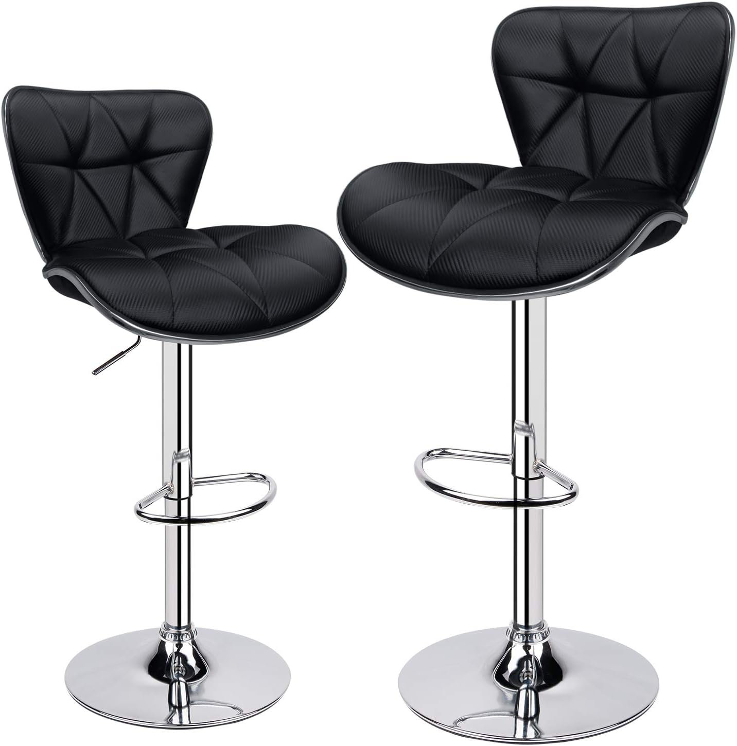 Orren Ellis Shell Back Adjustable Swivel Bar Stools, Carbon Fiber ...