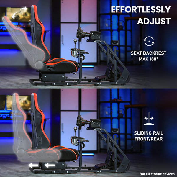 Anman Racing Simulator Cockpit Stand with Red Racing Chair fit Logitech ...