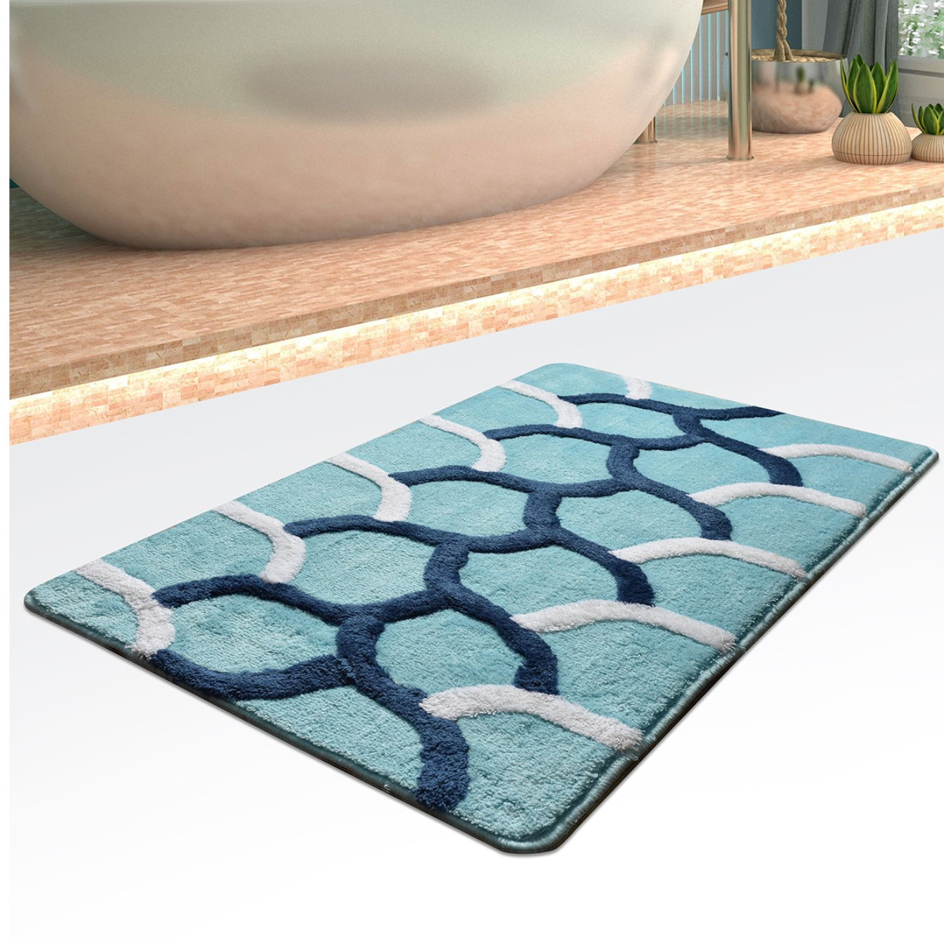 East Urban Home Mantra Bath Mat | Wayfair