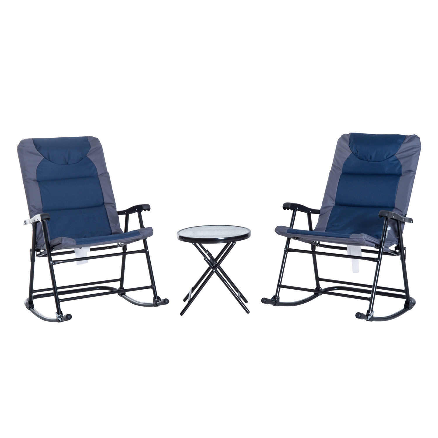 Winston Porter 3 Piece Outdoor Patio Furniture Set With Glass Coffee ...