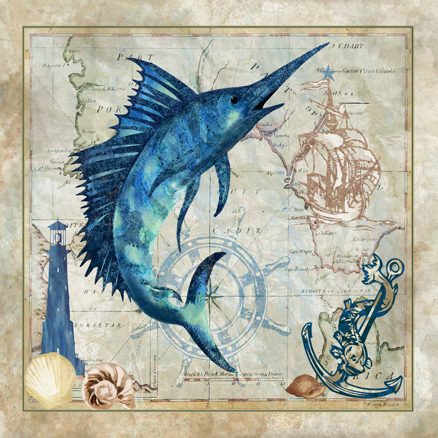 Buy Art For Less 'Swordfish' Graphic Art on Wrapped Canvas | Wayfair