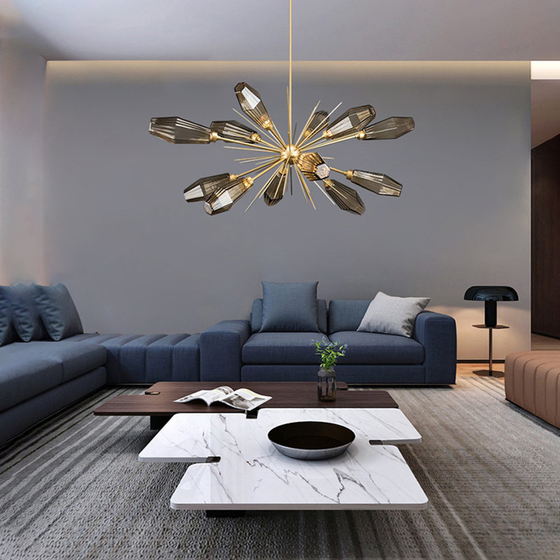 Mercer41 Nicolyn 12 LED Light Glass Sputnik Chandelier & Reviews | Wayfair