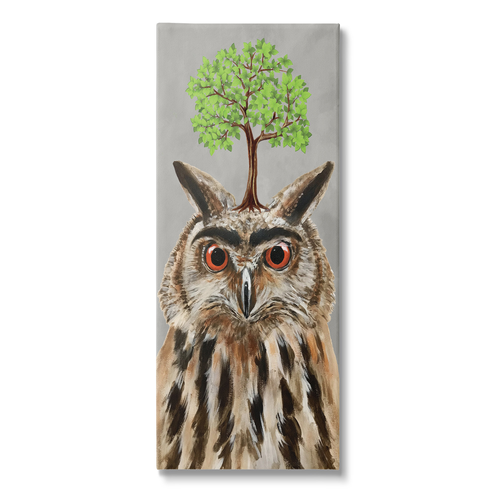 Stupell Industries Owl Tree Growing Wildlife Canvas Wall Art By Coco De ...