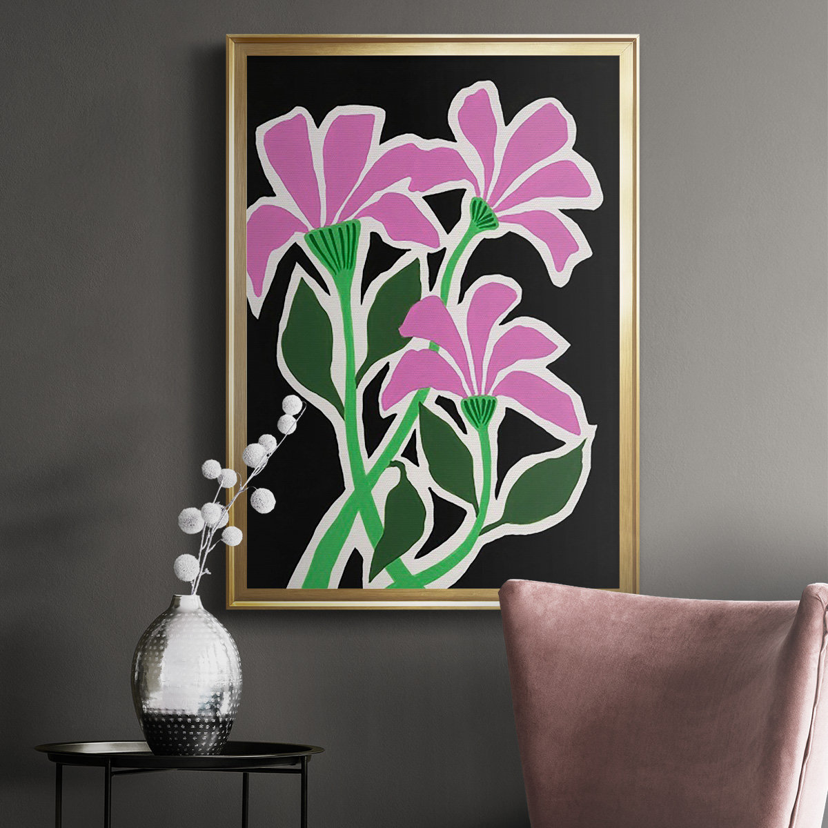 Wexford Home Pop Flowers V Premium Framed Print - Ready To Hang | Wayfair
