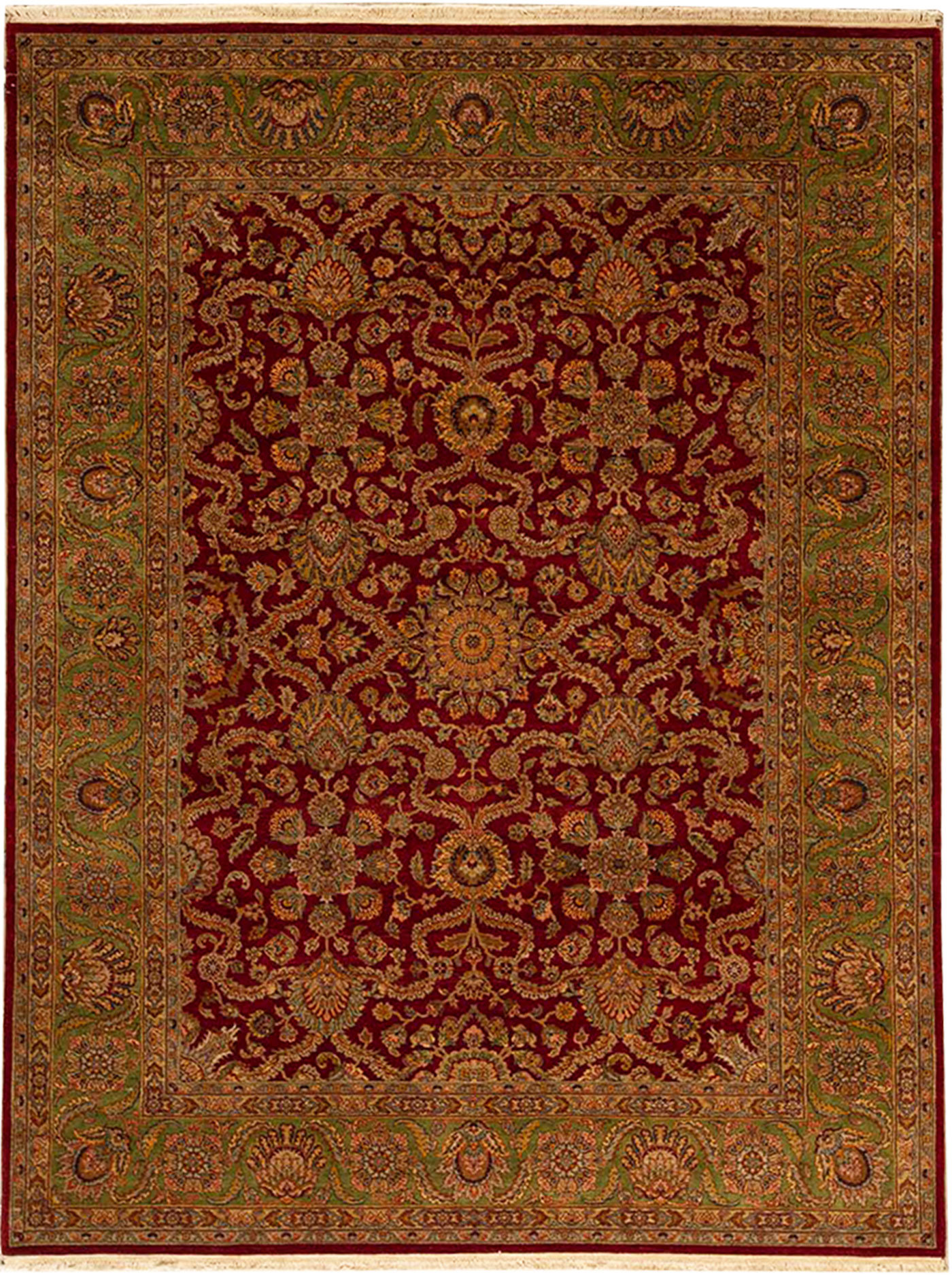 Bokara Rug Co., Inc. Hand-Knotted High-Quality Red and Green Area Rug ...