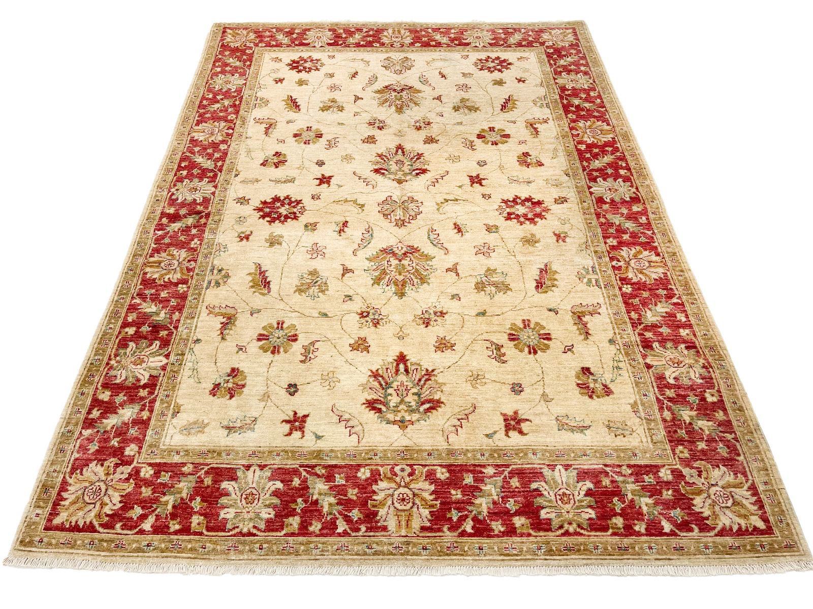 Home and Rugs One-of-a-Kind 5'8" x 8'1" 1990s Area Rug in Ivory/Red ...