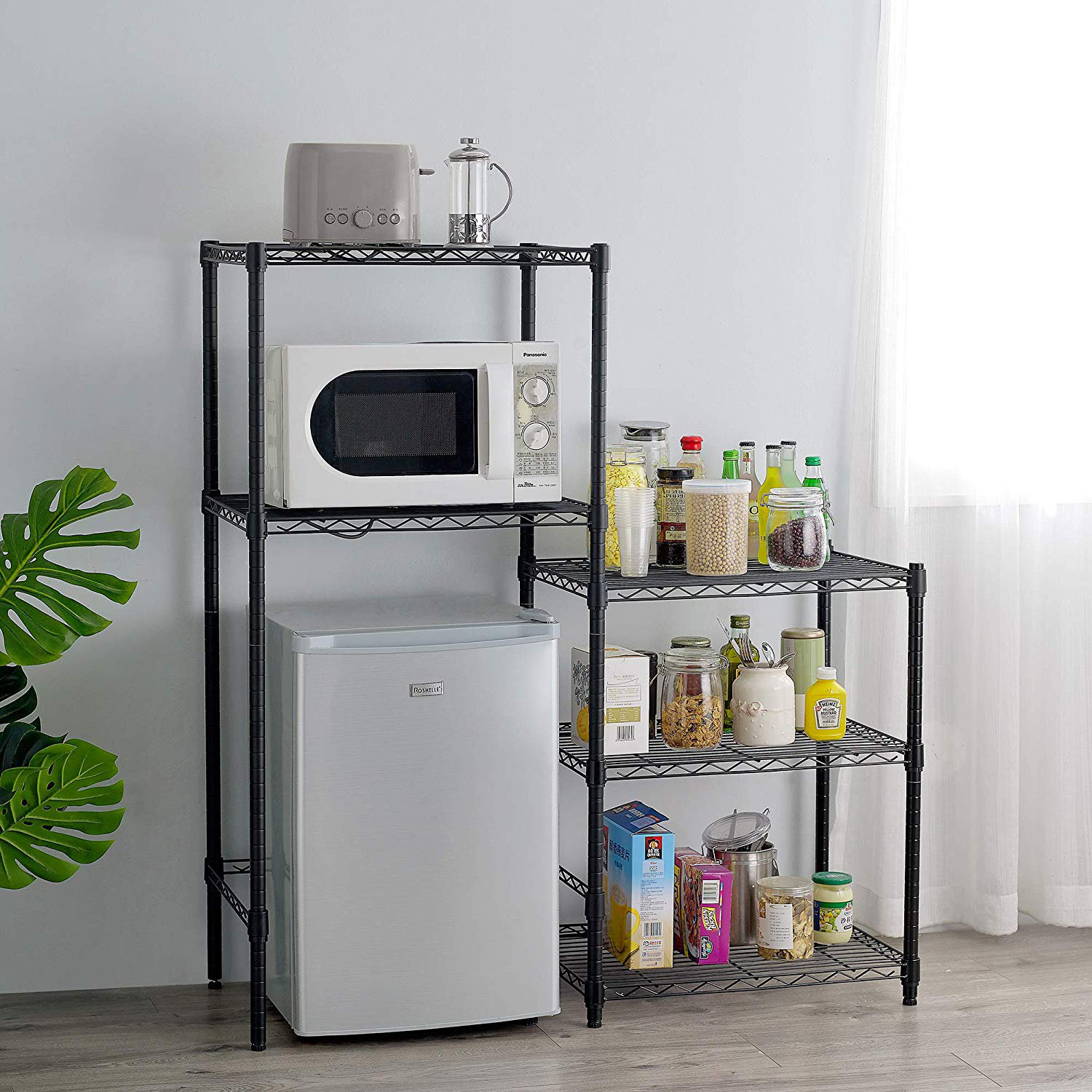 Rebrilliant Hana Suprima Carbon Steel Wide 5 Shelf Mini Fridge ...