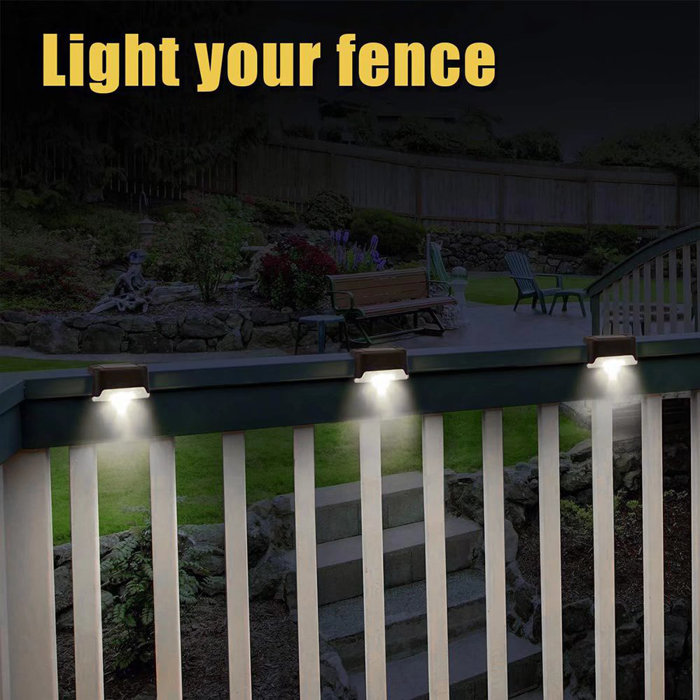Aptoco Solar Powered Integrated LED Deck Light Pack Outdoor Waterproof ...