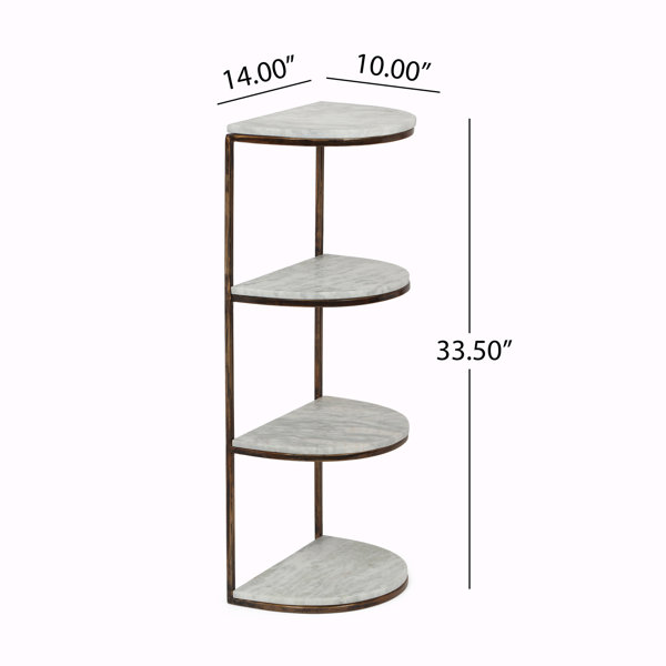 Latitude Run® Laurece 4-Tier Modern Half Round Design Bookcase with ...