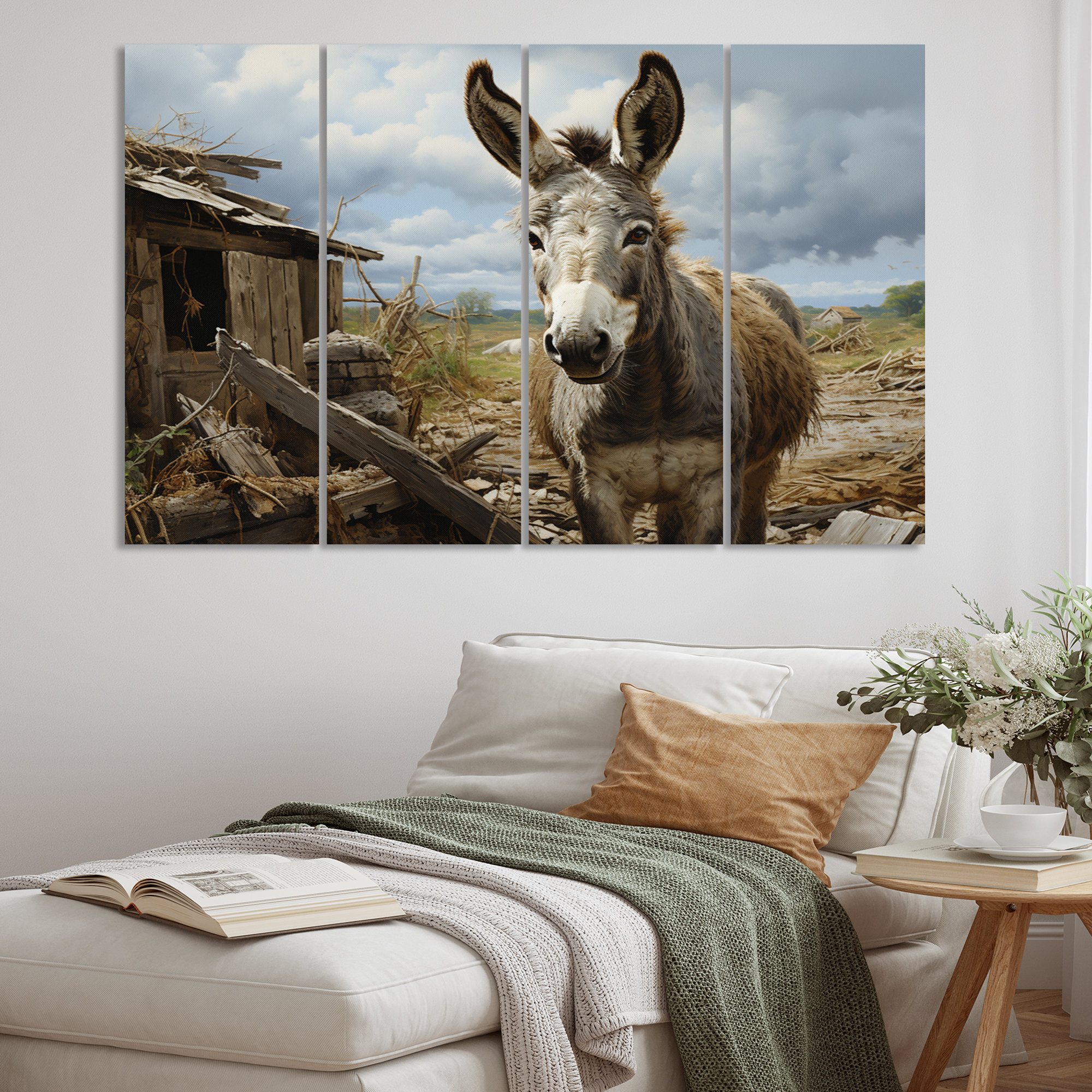 August Grove® Donkey Day At Farm II - Animals Metal Wall Decor Set ...