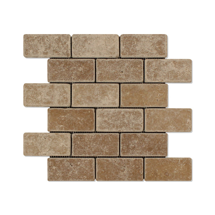 Stone & Tile Shoppe, Inc. Travertine Brick Joint Mosaic Wall & Floor ...