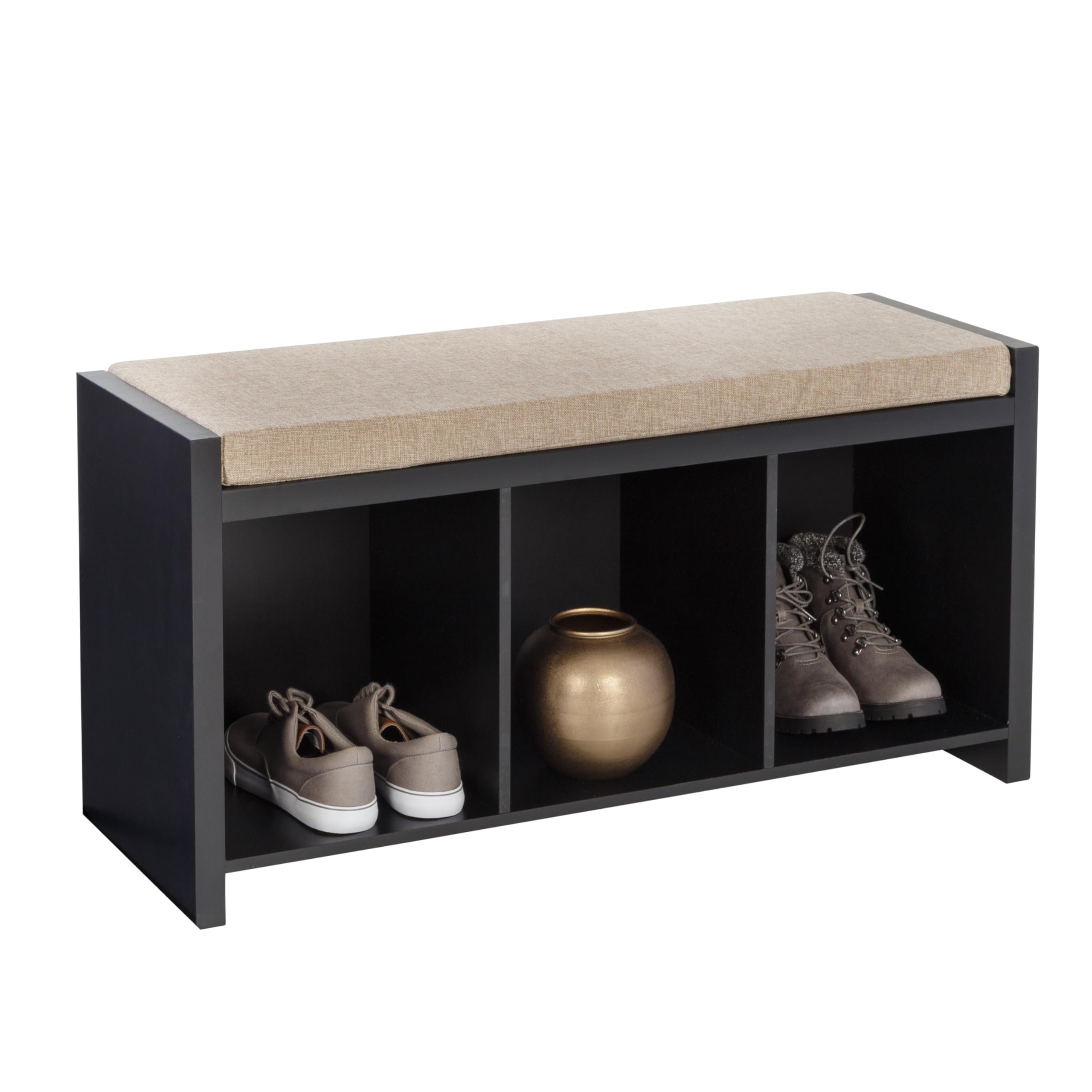 Latitude Run® 3-Cube Storage Bench with Cushion and Cubby Holes, Multi ...