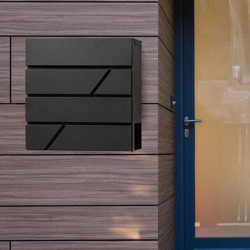 FineArtLiving Steel Wall Mounted Mailbox with Newspaper Compartment ...