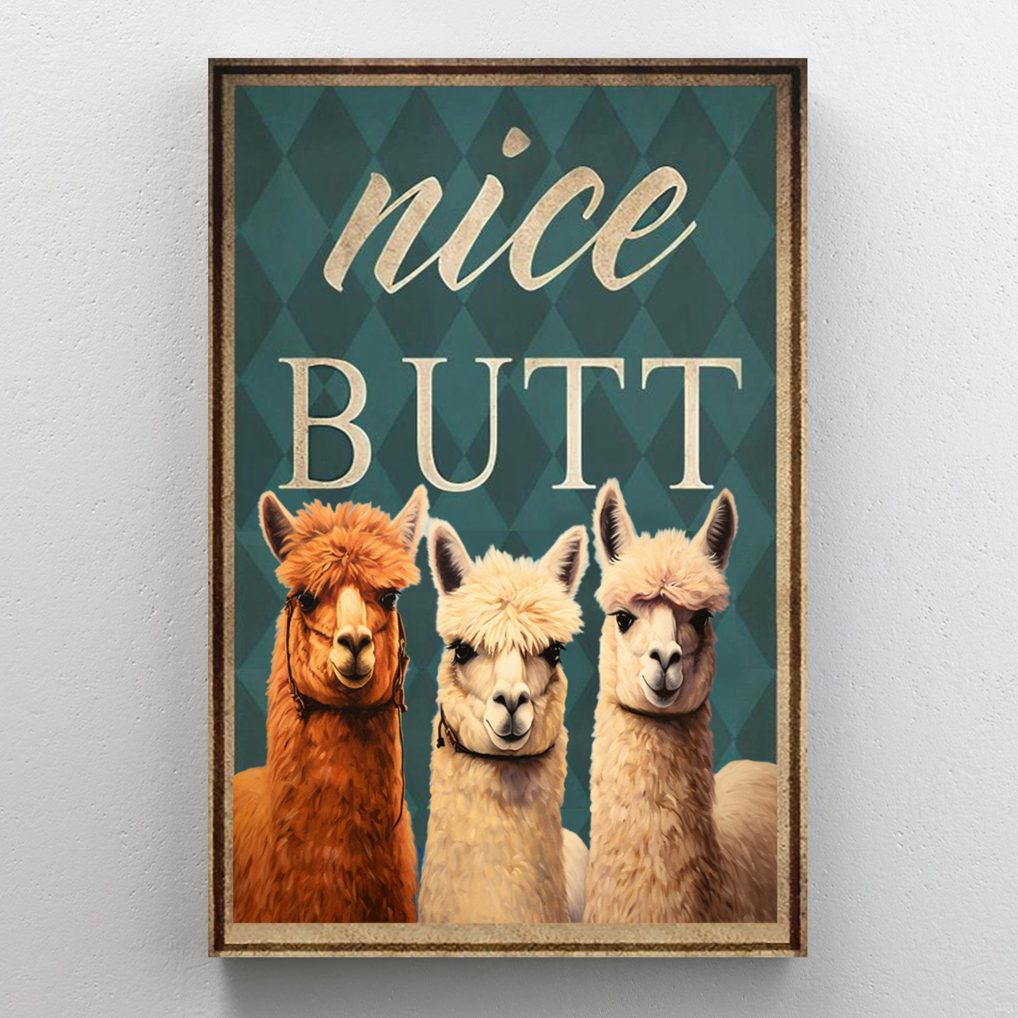 Trinx Masia Alpacas Nice Butt On Canvas Print | Wayfair