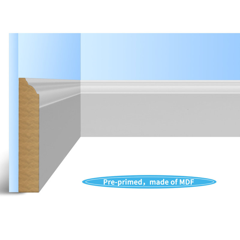 Art3d 96'' x 3.23'' Wall Baseboard Molding Trim,MDF Skirting Board,Set ...
