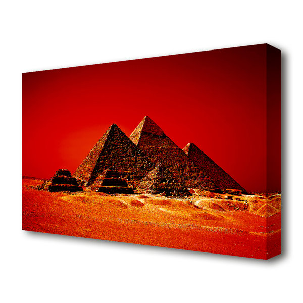 East Urban Home Red Pyramids Landscape - Wrapped Canvas Art Prints ...