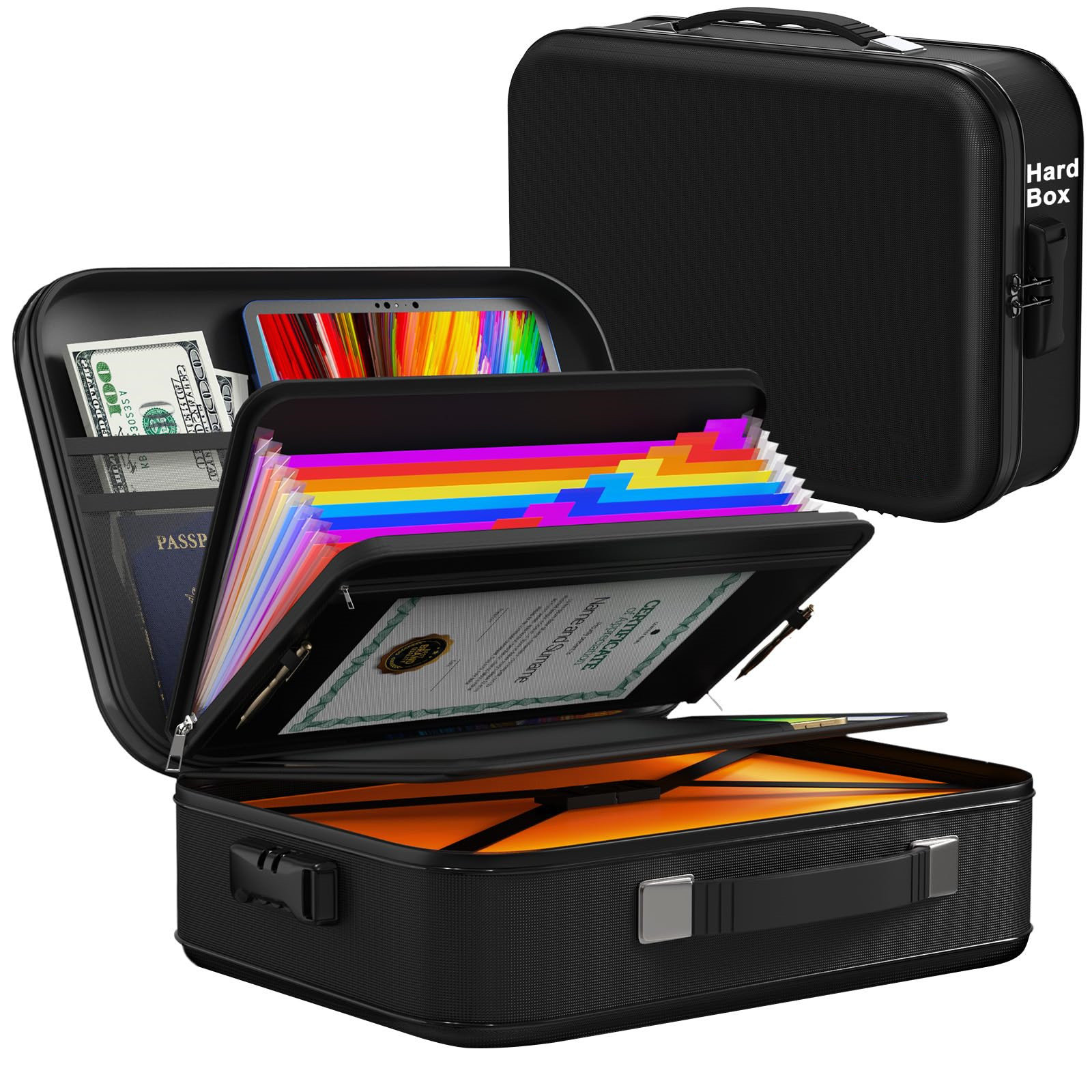 NINGBOJUSEN Hard Case Fireproof Document Organizer With Lock | Wayfair