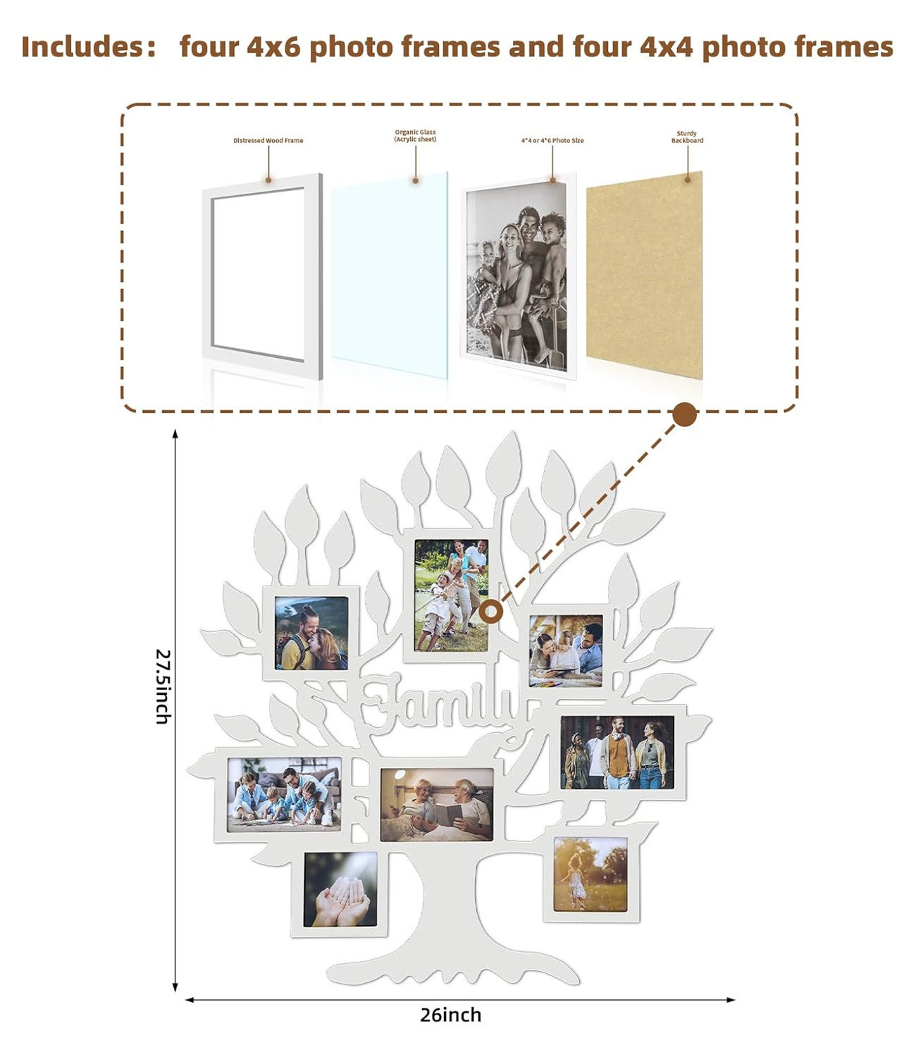 Red Barrel Studio® Family Tree Picture Frame For Living Room,Farmhouse ...
