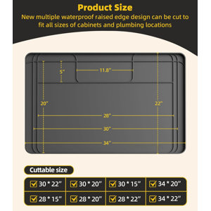 MCKINNON HOME FURNISHINGS, INC. Under Sink Mats For Kitchen Waterproof ...
