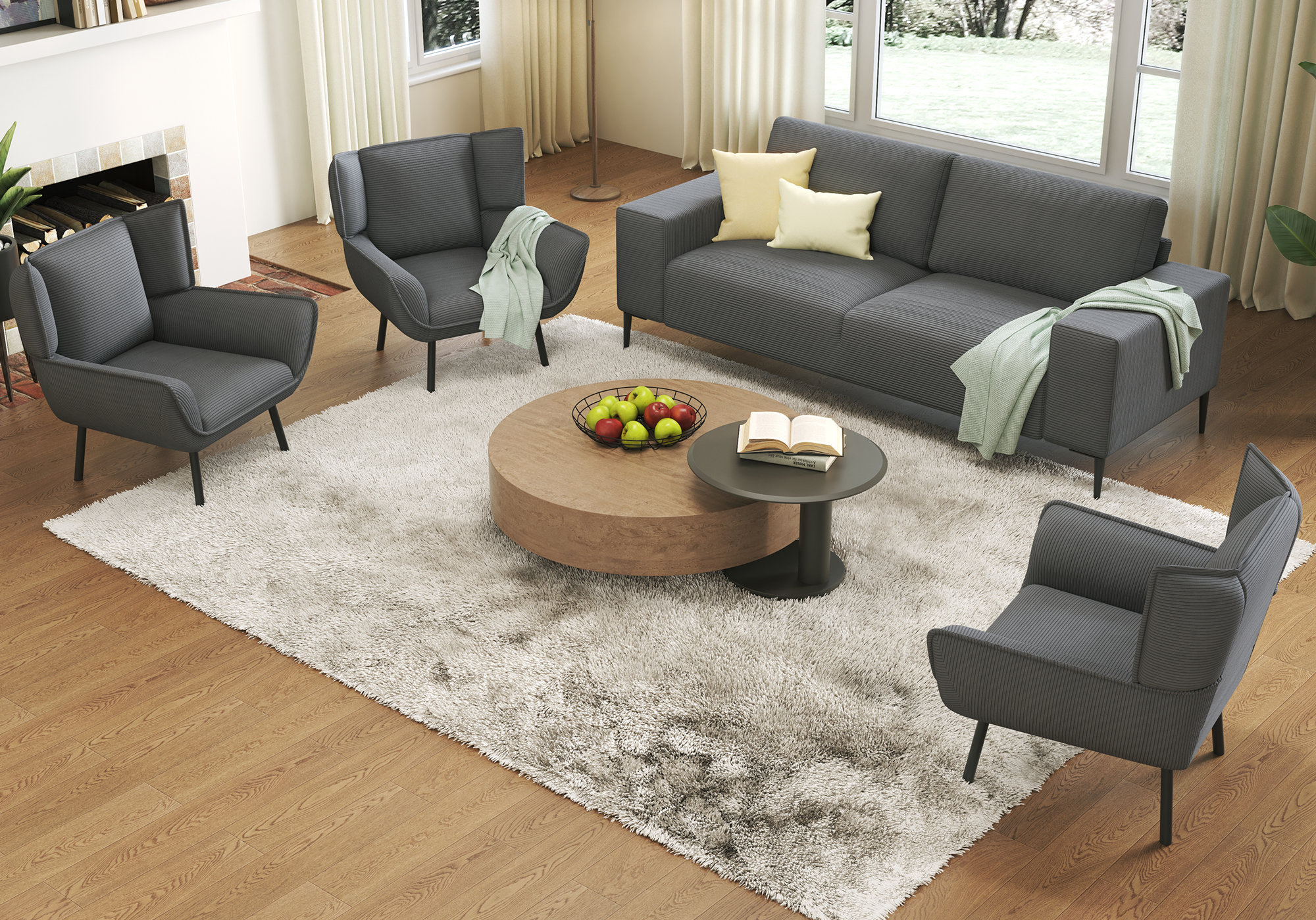 Wade Logan Brynnly 89 in Comfy Sofa Couch with Extra Deep Seat 3 Seater ...