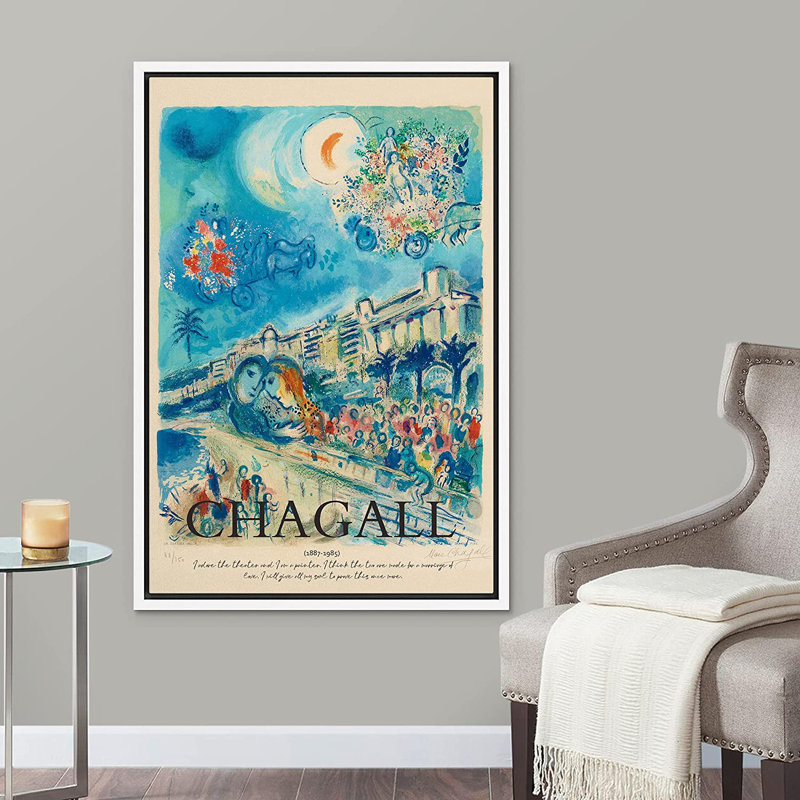 SIGNLEADER " Crescent Moon Pastel Floral Landscape " by Marc Chagall on ...