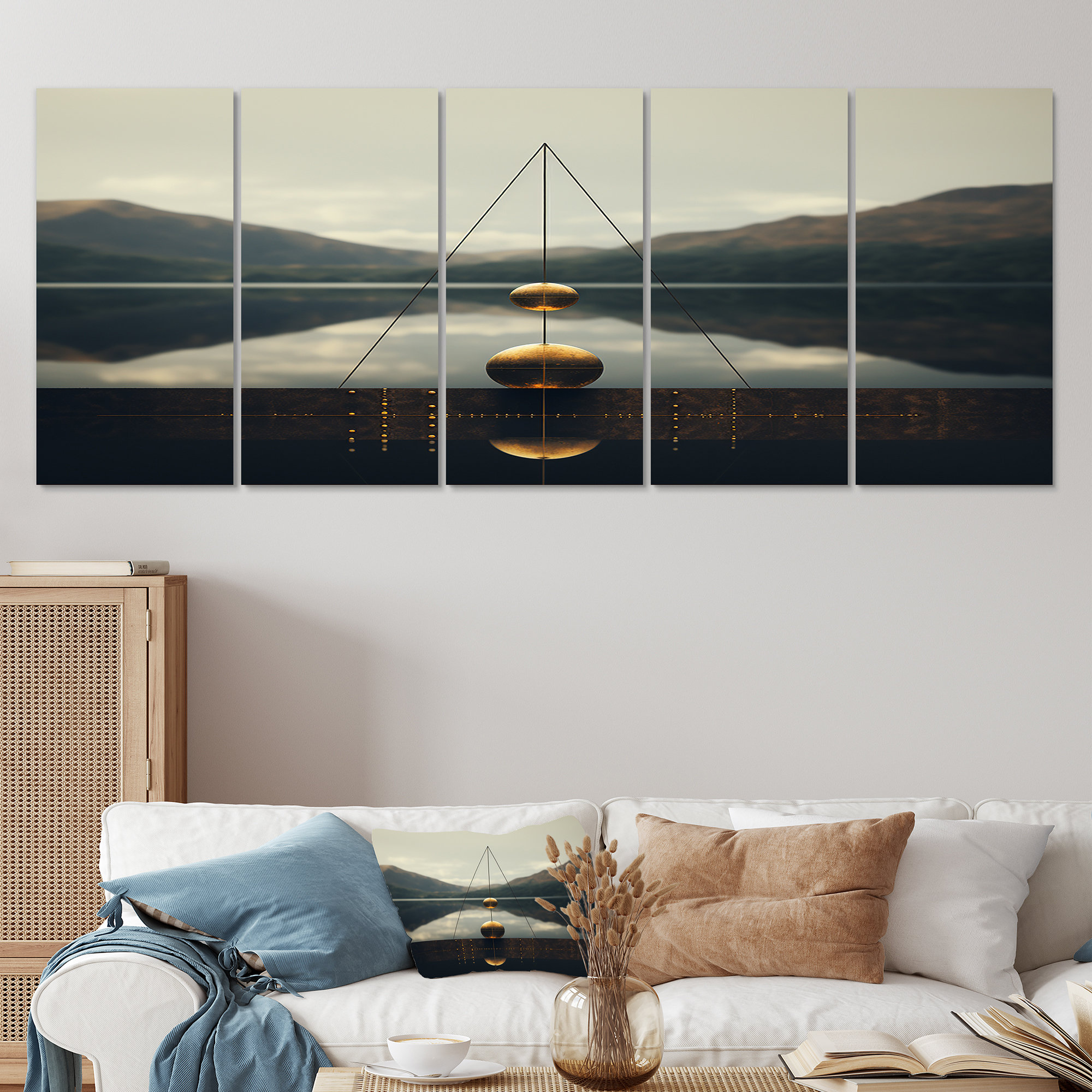 Design Art Zen Zenith of Balance - Abstract Landscape Wall Art 5 Piece ...