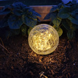 Ivy Bronx Garden Solar Ball Lights Outdoor Waterproof, 50 LED Cracked ...