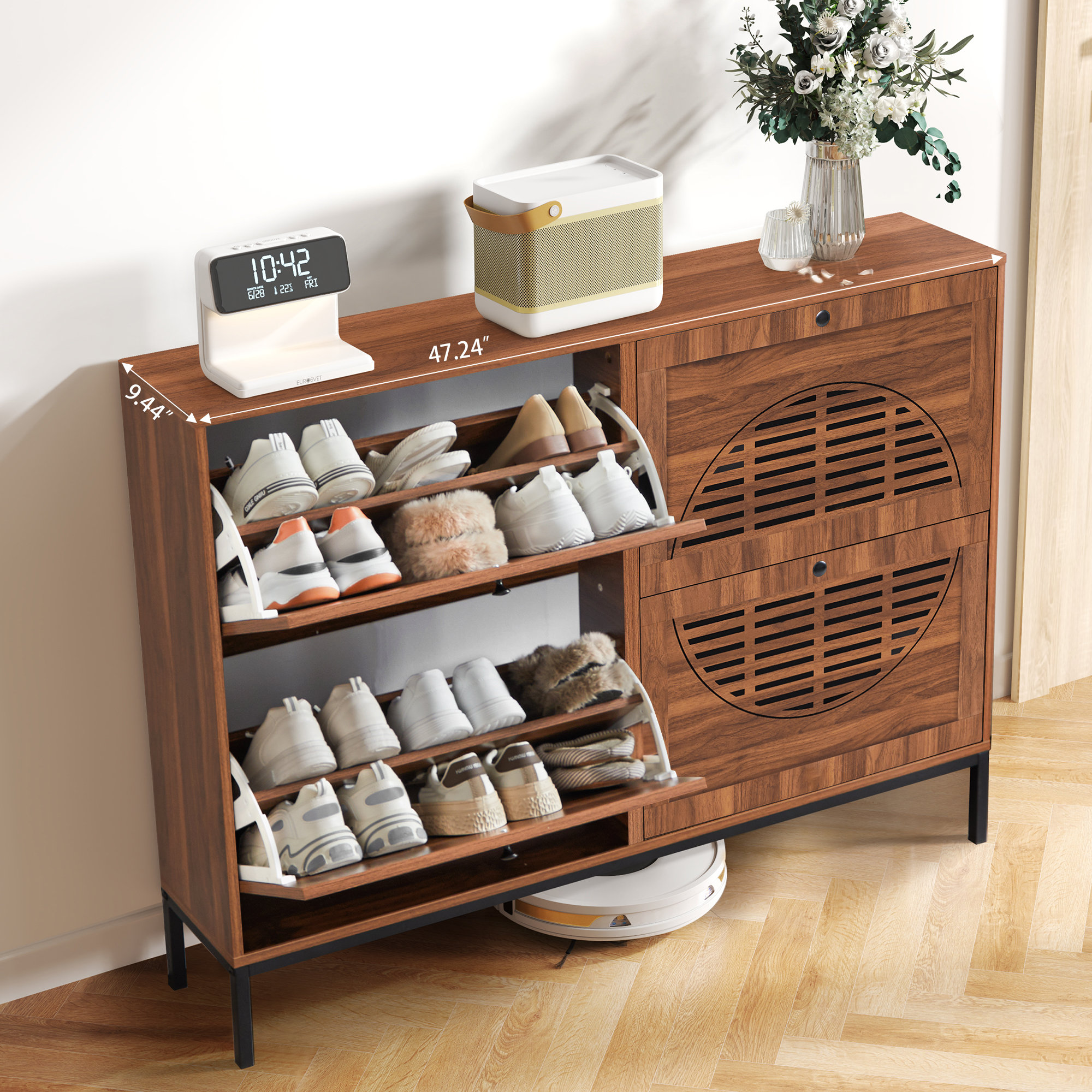 17 Stories 24 Pair Shoe Storage Cabinet & Reviews - Wayfair Canada