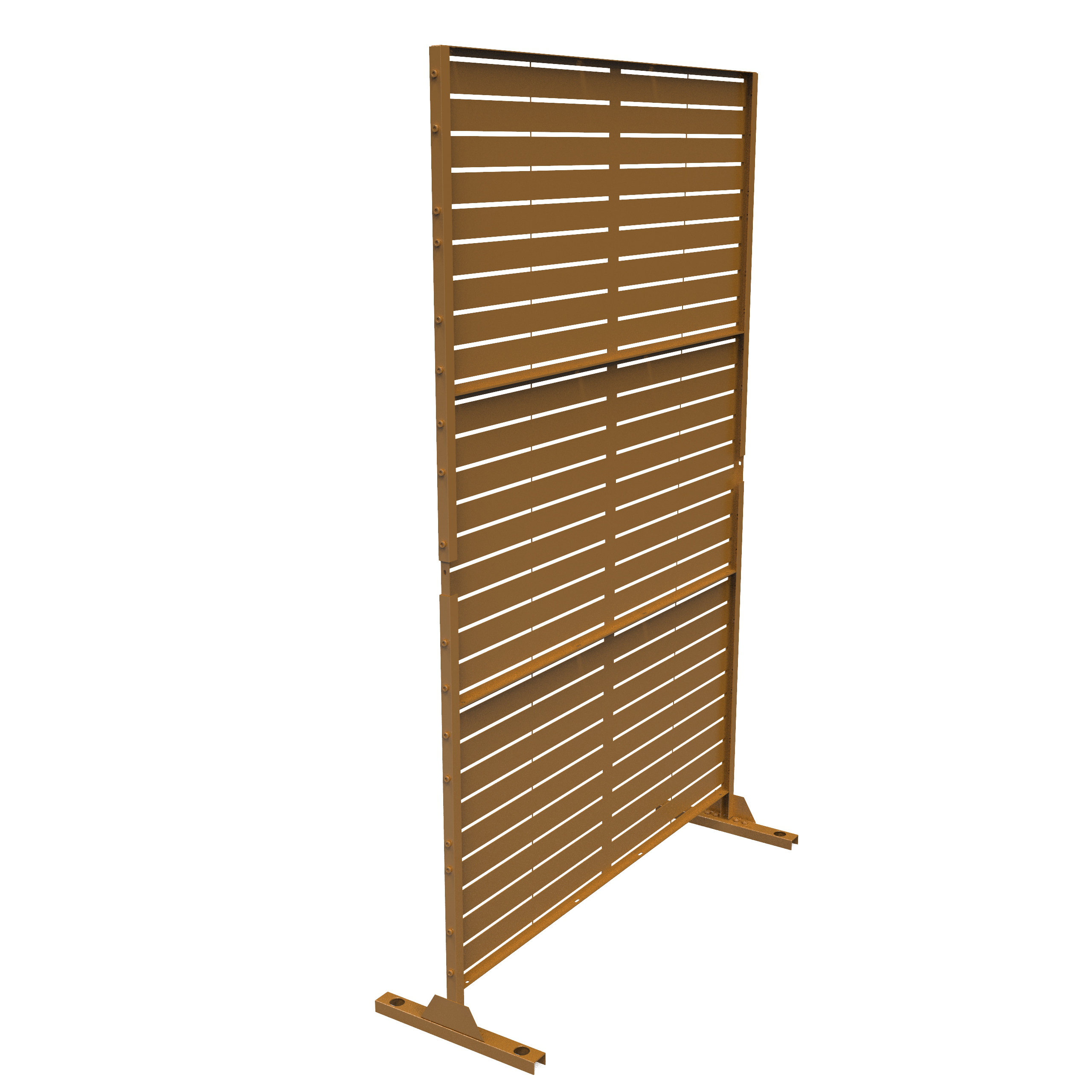 UIXE 6.33 ft. H x 3.93 ft. W Metal Privacy Screen Panel Stripe Pattern ...