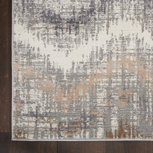 Steelside™ Alyce Light Gray/Charcoal/Ivory Rug & Reviews | Wayfair