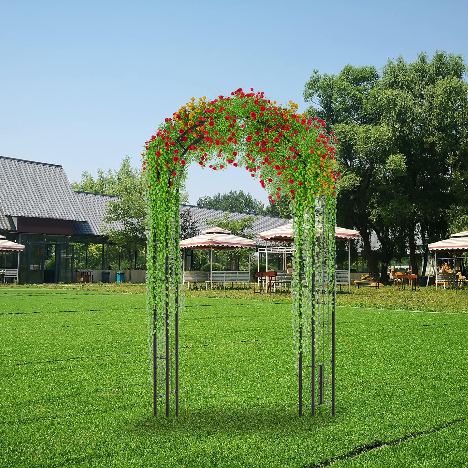 Belleze Steel Garden Arch Arbour Trellis - Wayfair Canada