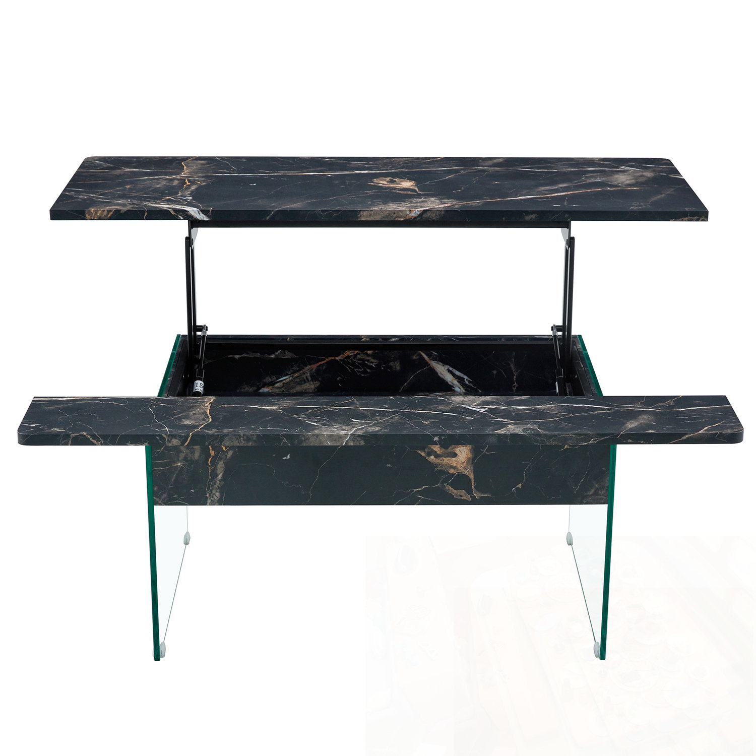 Wrought Studio™ Lift-Top Coffee Table With Sturdy Glass Legs | Wayfair