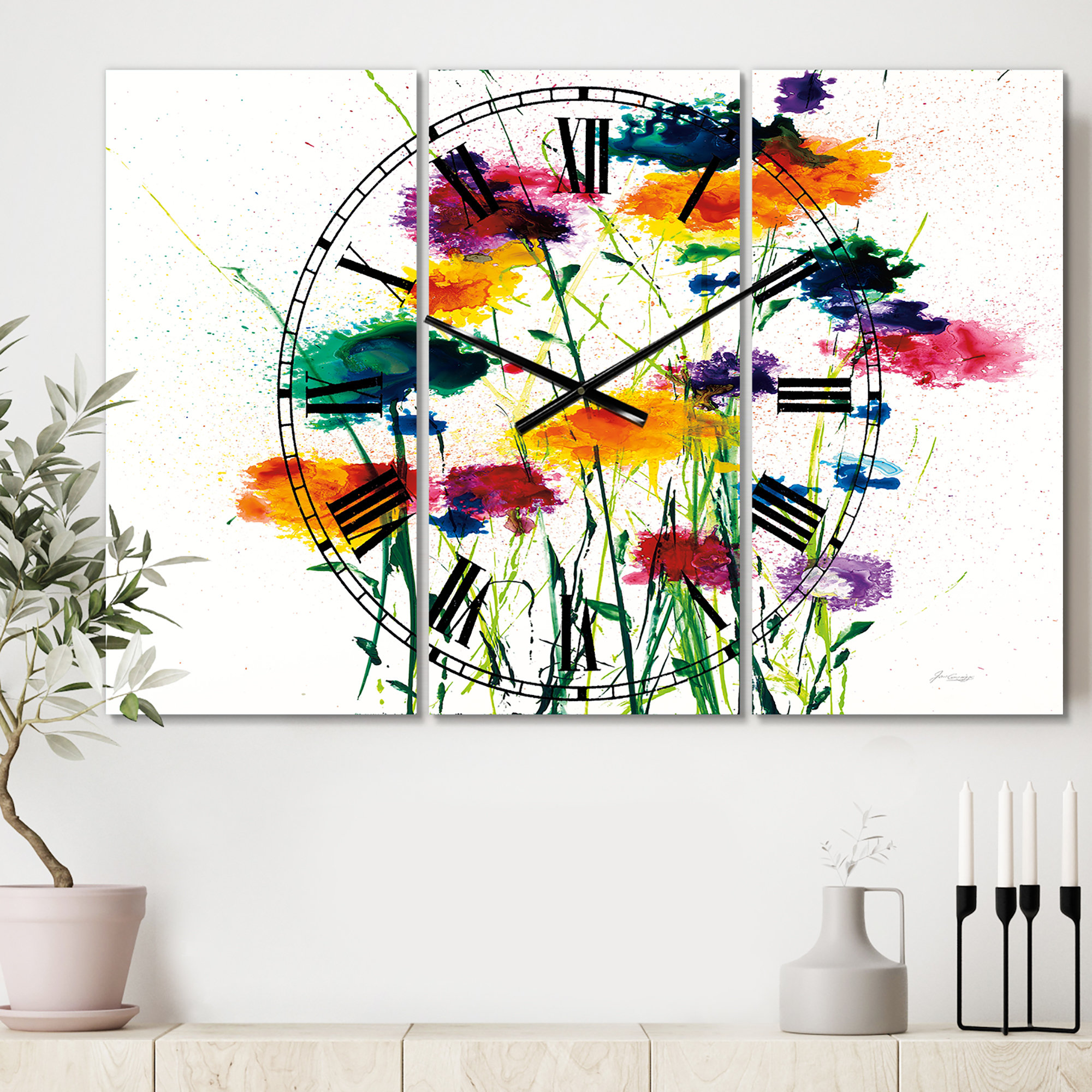 East Urban Home Indigo, Green And Yellow Watercolor - Traditional wall ...