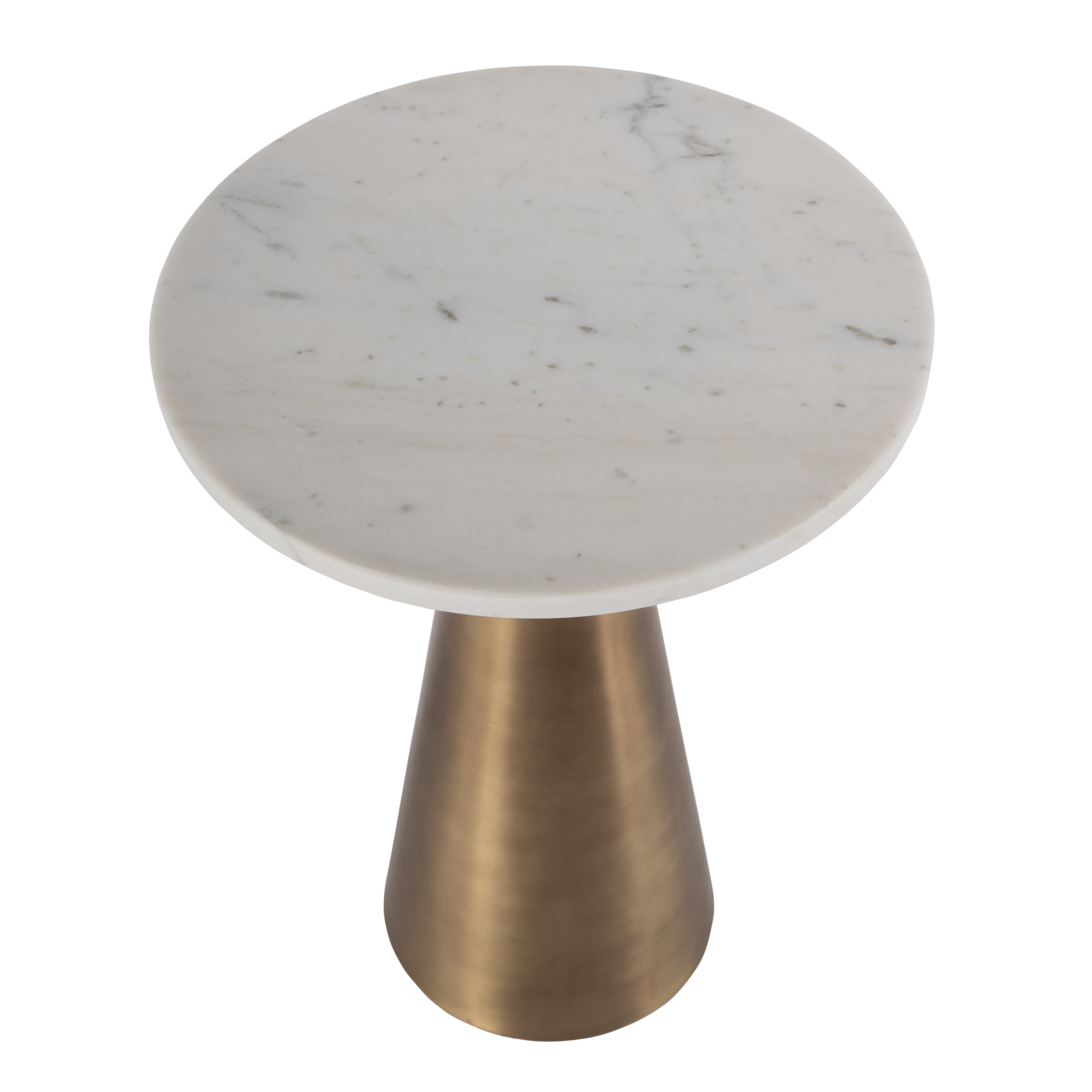 Mercer41 Bakerstown 15 in. W Round Marble and Metal Side Table | Wayfair