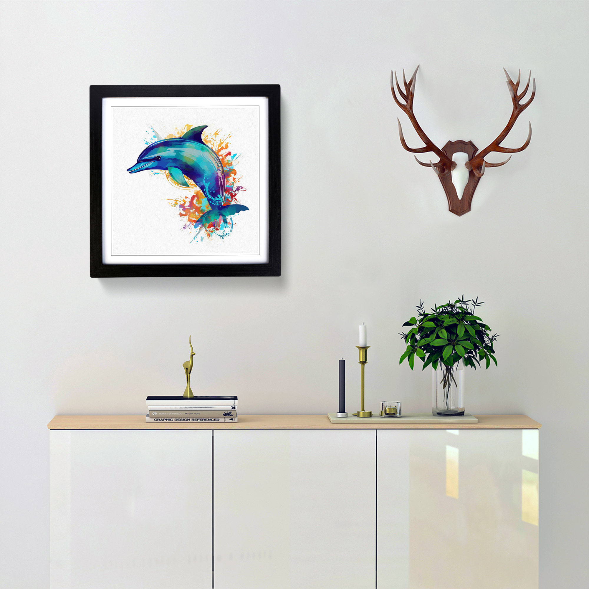 House of Hampton Dolphin Graphic Art | Wayfair.co.uk