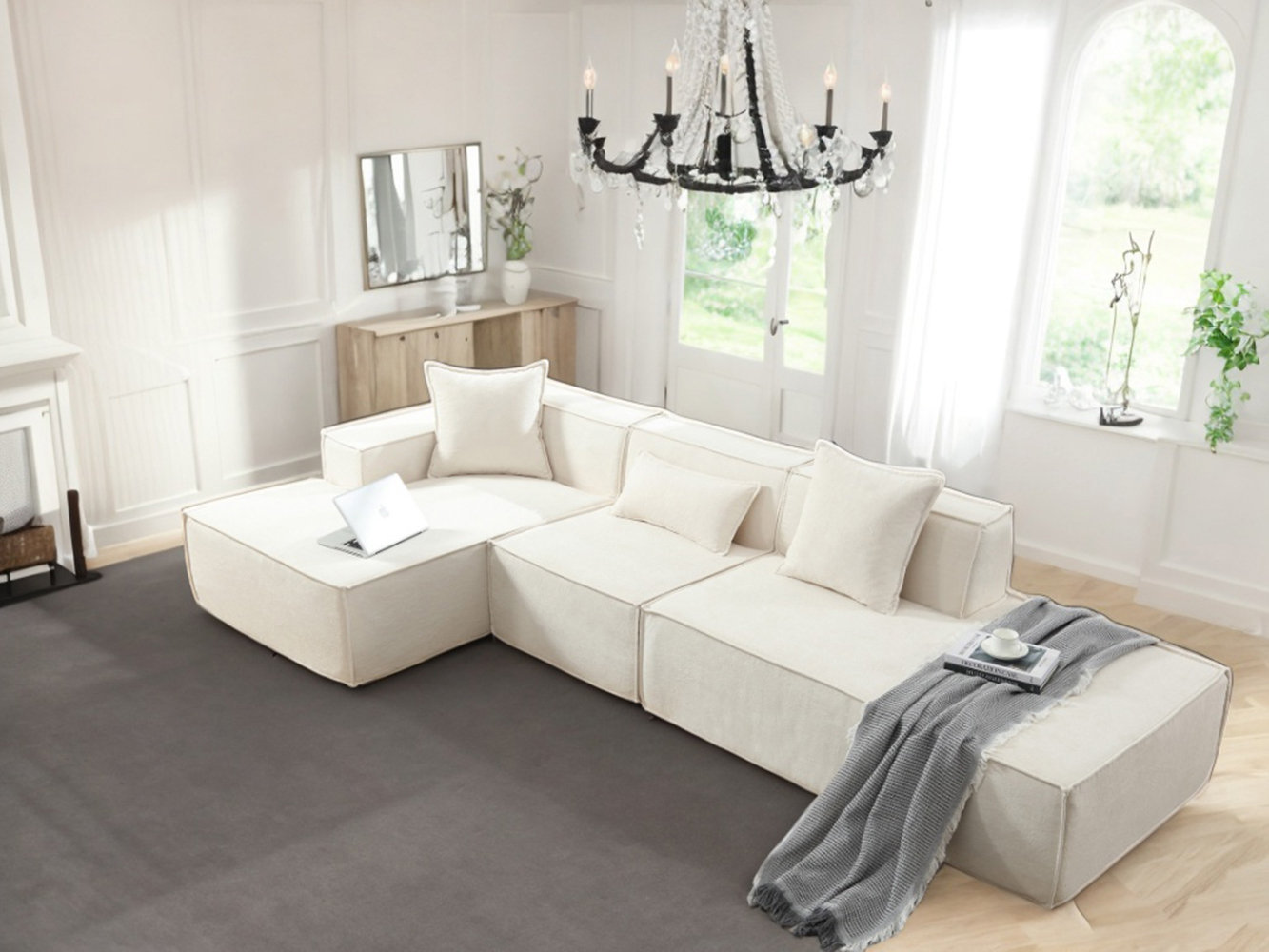 Latitude Run® Modular Sofa Combination Modern Minimalist L-shaped Sofa ...