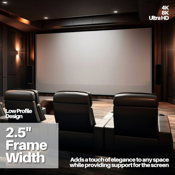 Khomo Gear 200" FIXED MOUNT PROJECTOR SCREEN – Fixed Frame, 4K-8K UHD ...