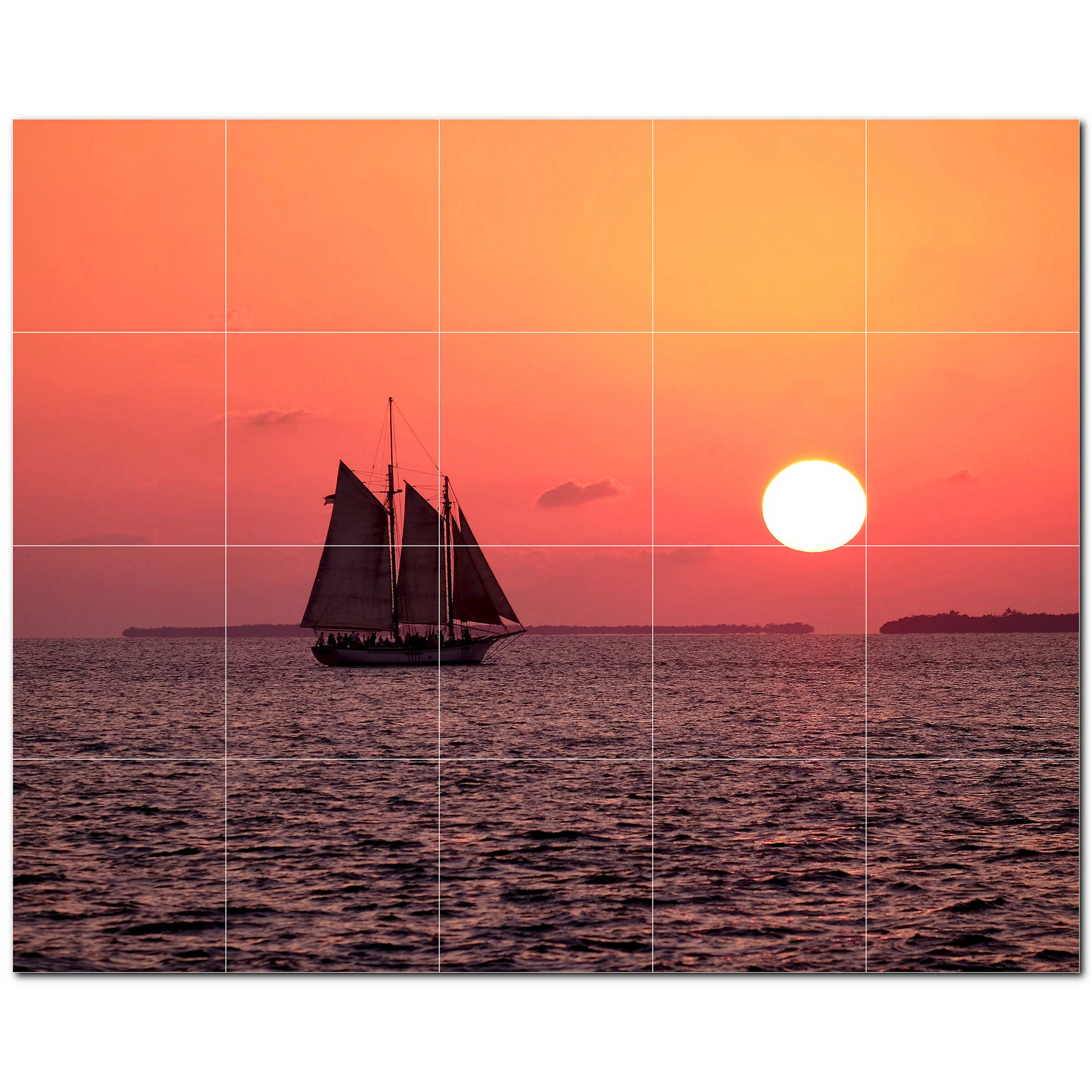 Picture-Tiles.com 21.25" x 17" Ceramic Boat Photo Decorative Mural Tile ...