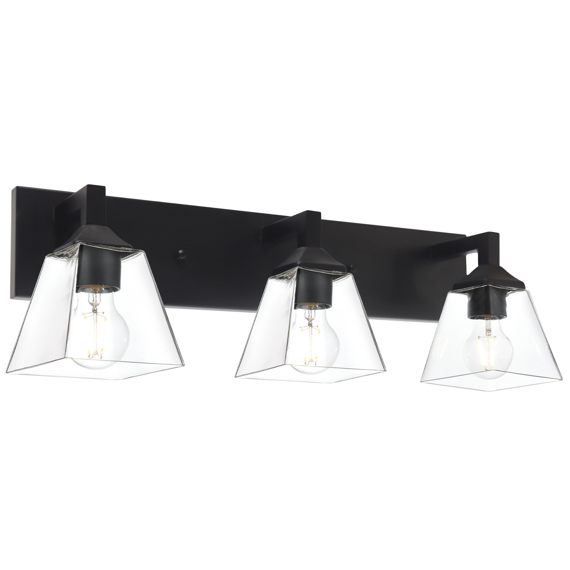 Breakwater Bay Modern Bathroom Vanity Light In Black Finish 3-Light ...