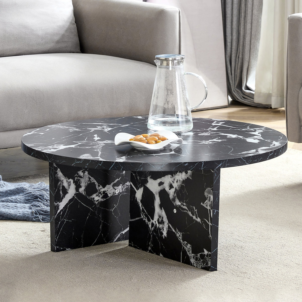 Ivy Bronx 31.5" Wooden Round Coffee Table Low Center Table | Wayfair