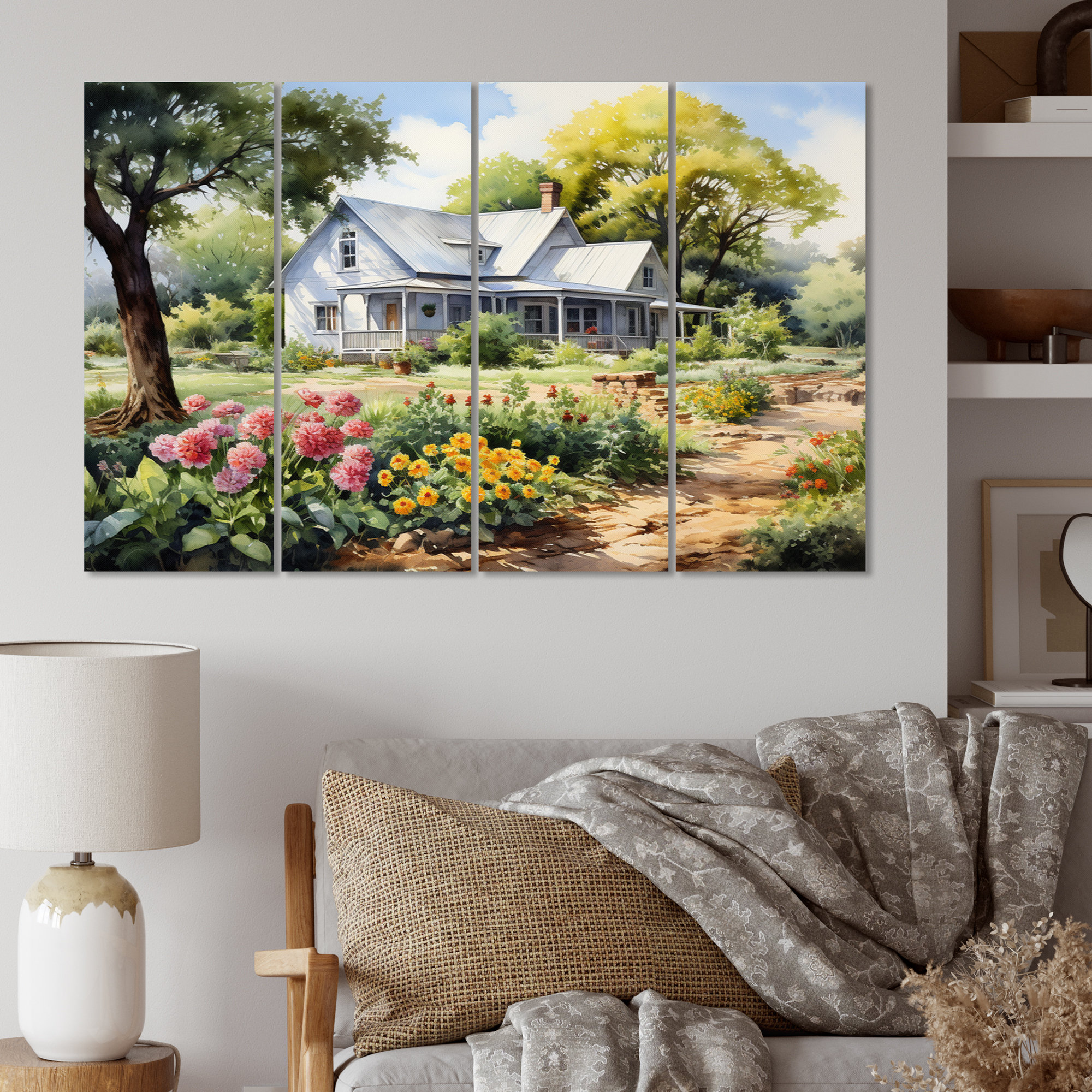 Design Art Farmhouse Frontyard Oasis I - Farm Metal Wall Decor Set ...