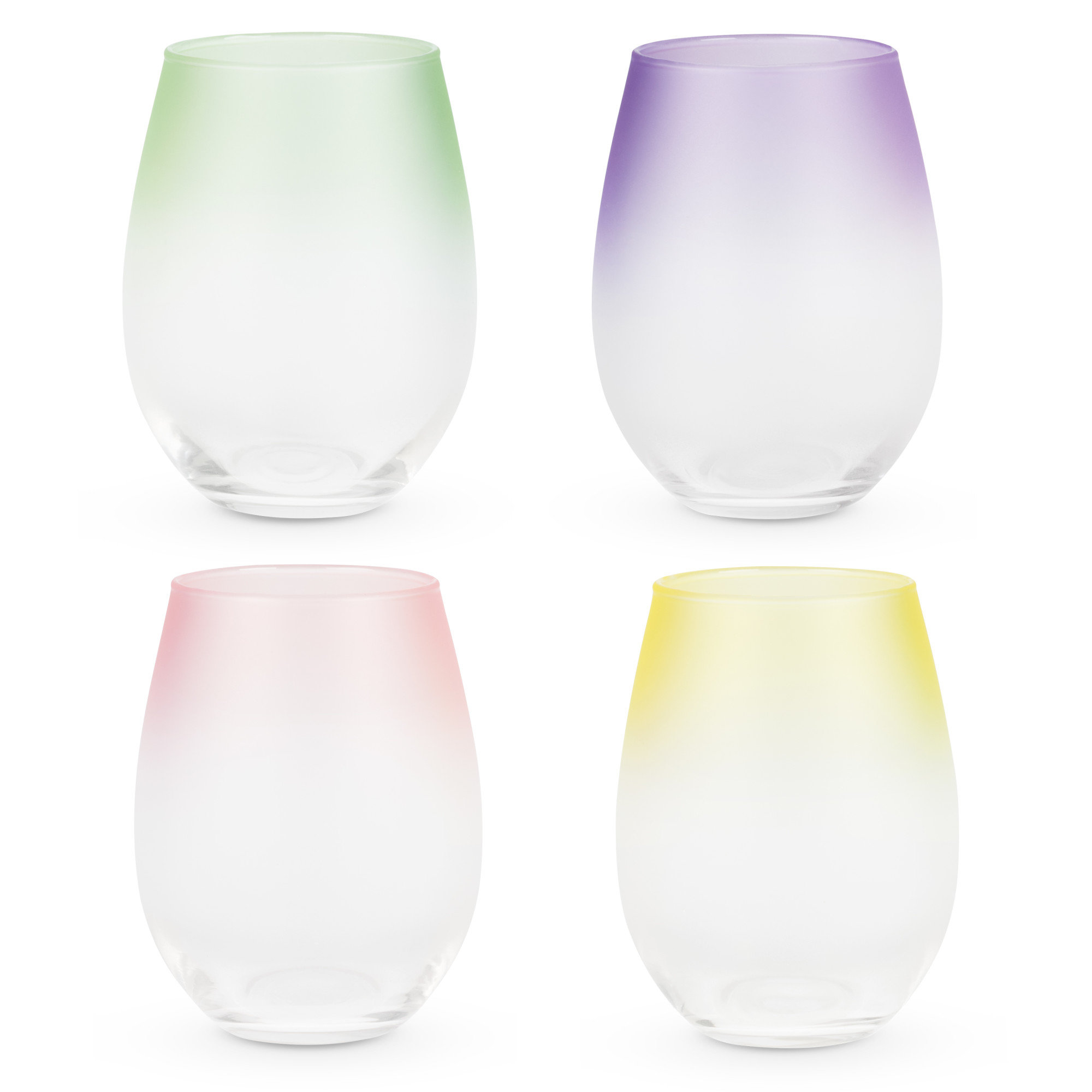 Blush Frosted Ombre Stemless Wine Glasses & Reviews | Wayfair