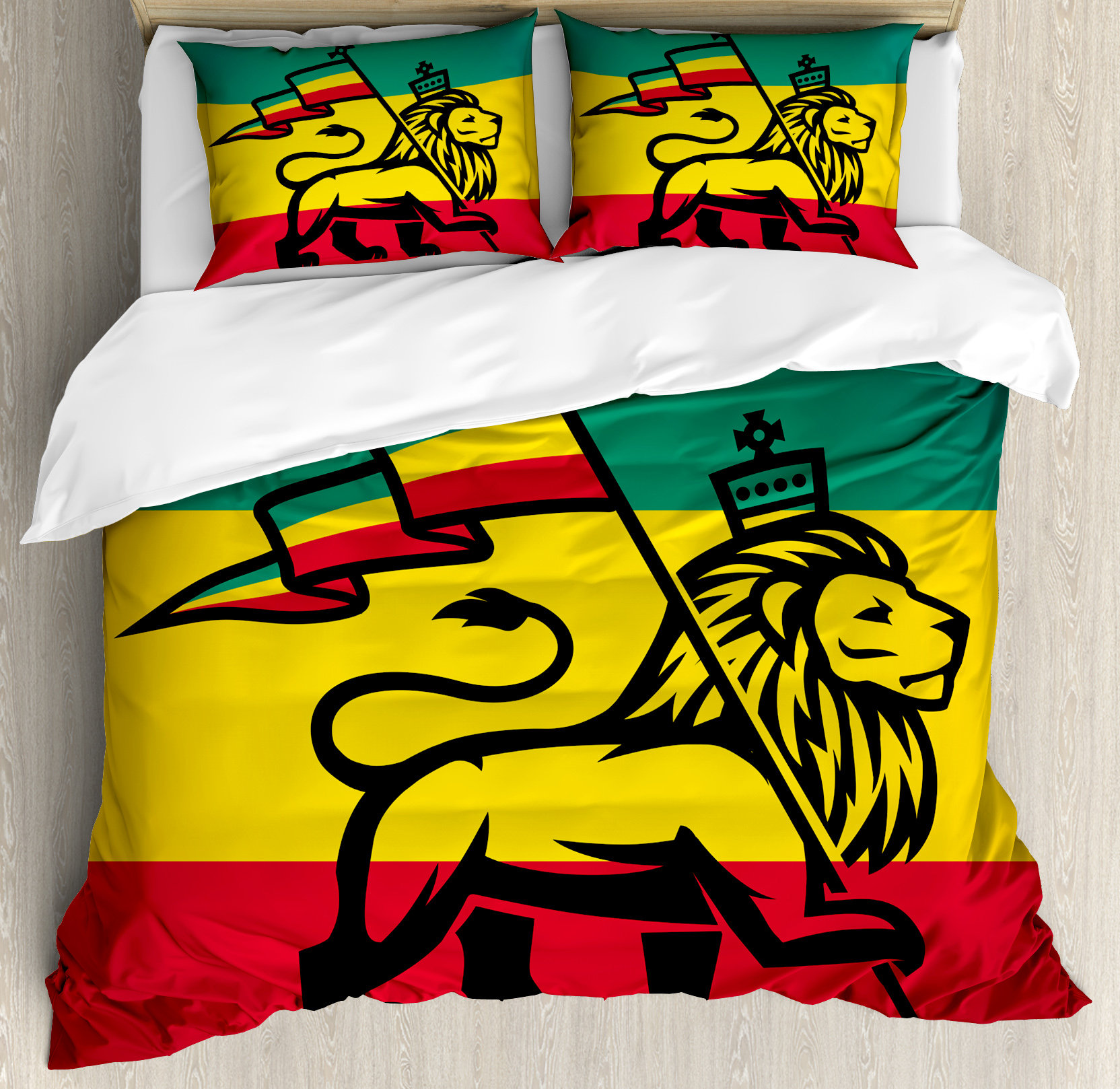 Ambesonne Rasta Graphic Print 3 Piece Duvet Cover Set | Wayfair