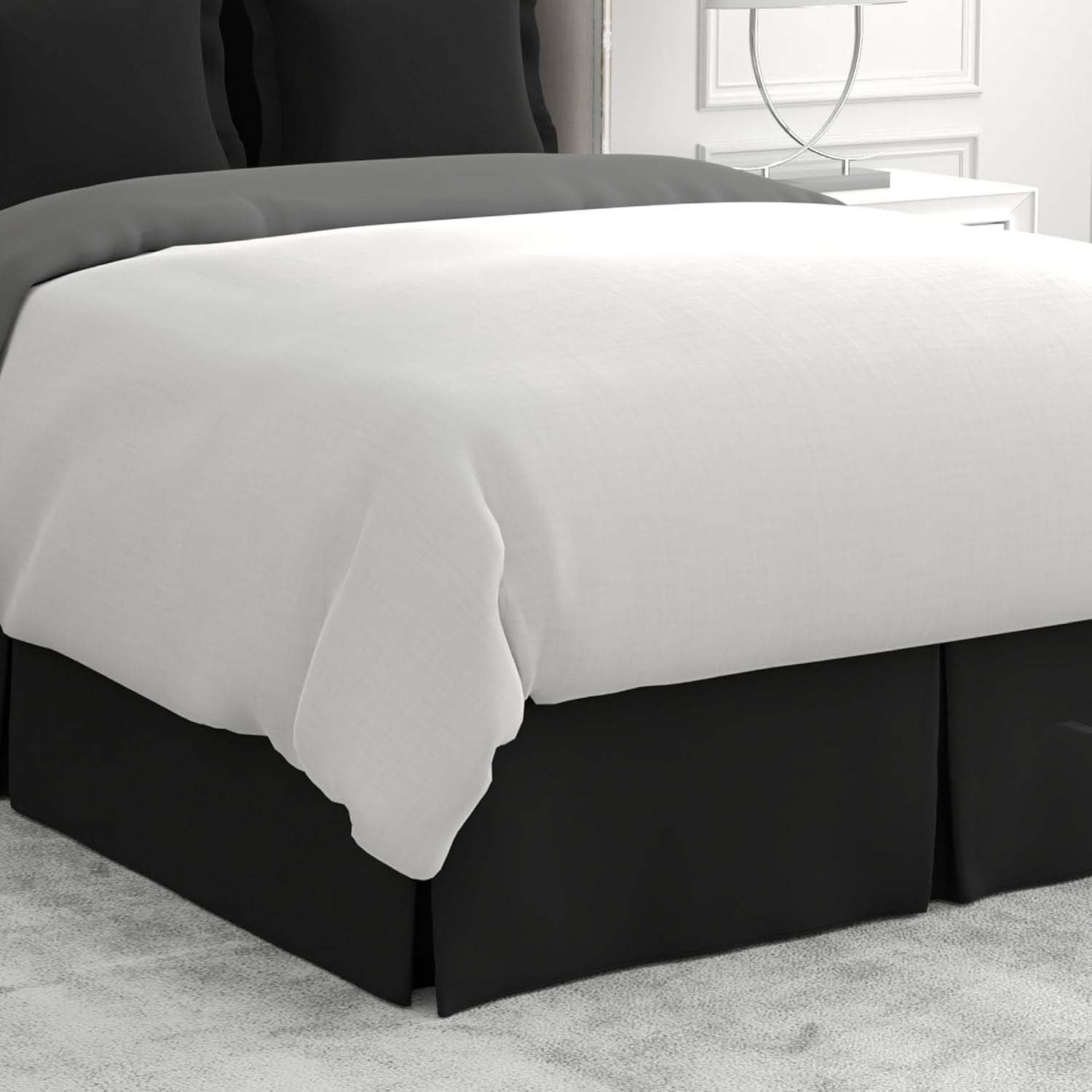 BEFIHO Never Lift Your Mattress Wrap Around Bed Skirt, Classic Style ...
