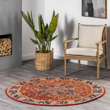 Red Round Outdoor Rugs You'll Love | Wayfair