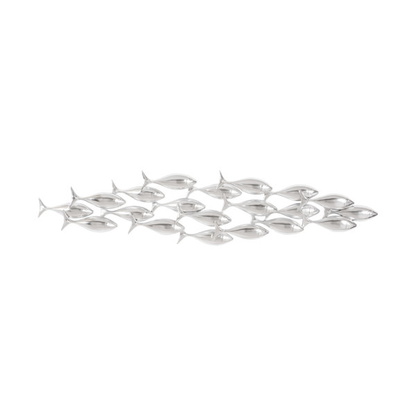 Phillips Collection School Of Fish Wall Decor In Silver Leaf | Perigold