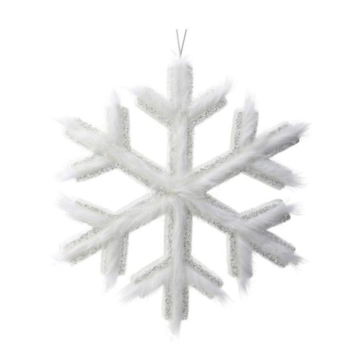 The Holiday Aisle® Faux Fur and Trim Snowflake Decoration | Wayfair